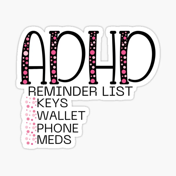 "adhd reminder list dots" Sticker for Sale by SusmusStickers | Redbubble
