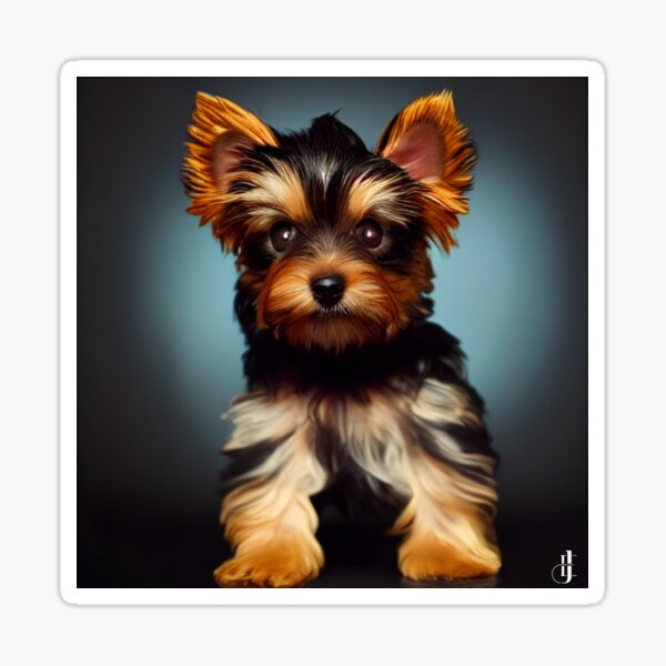 "Cute Yorkie says hello" Sticker for Sale by Juisevo | Redbubble