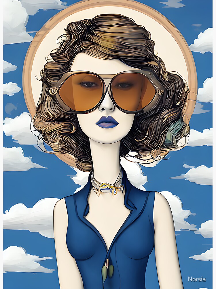 "Portrait woman with glasses" Sticker for Sale by Norsia | Redbubble