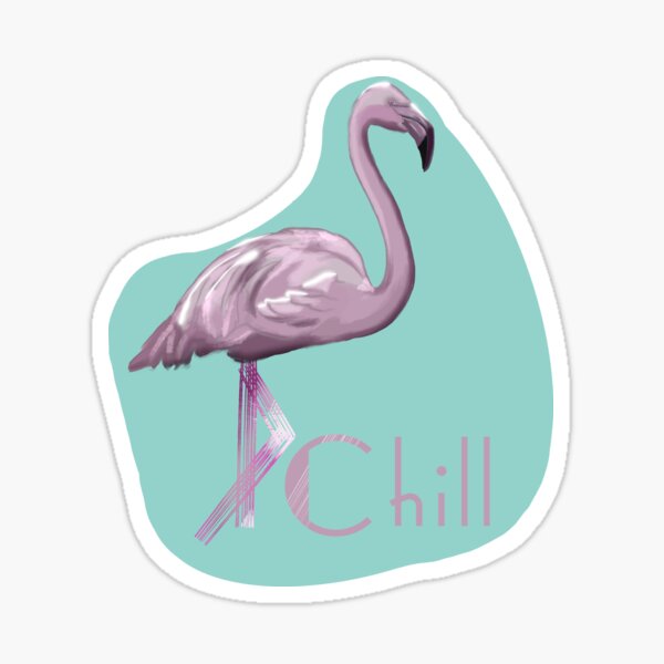 "Flamingo Chill Sticker Pop Art" Sticker for Sale by WildwaterDesign ...
