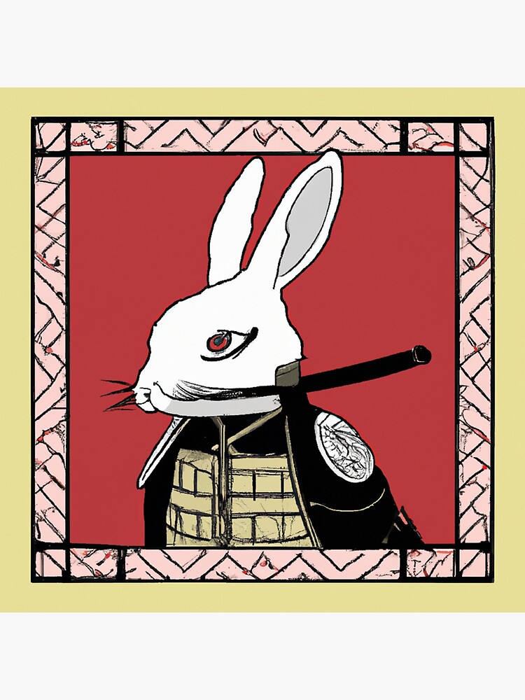 "Square portrait samurai rabbit" Poster for Sale by Inalternativ ...