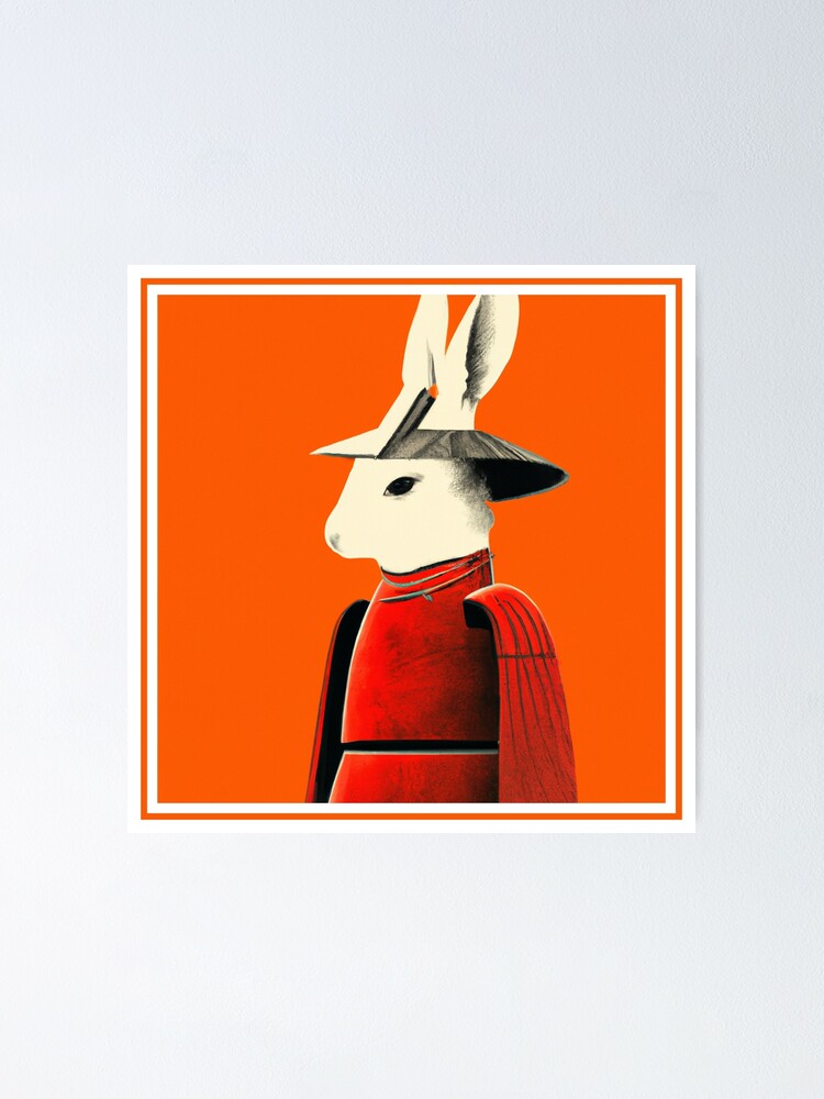 "Minimalist portrait of an asian rabbit" Poster for Sale by ...