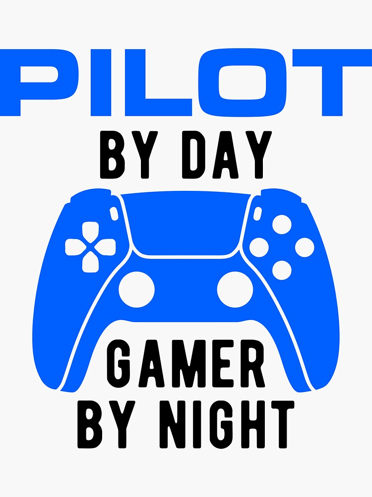 "Gaming Pilot Aviation" Sticker for Sale by NestaReign | Redbubble