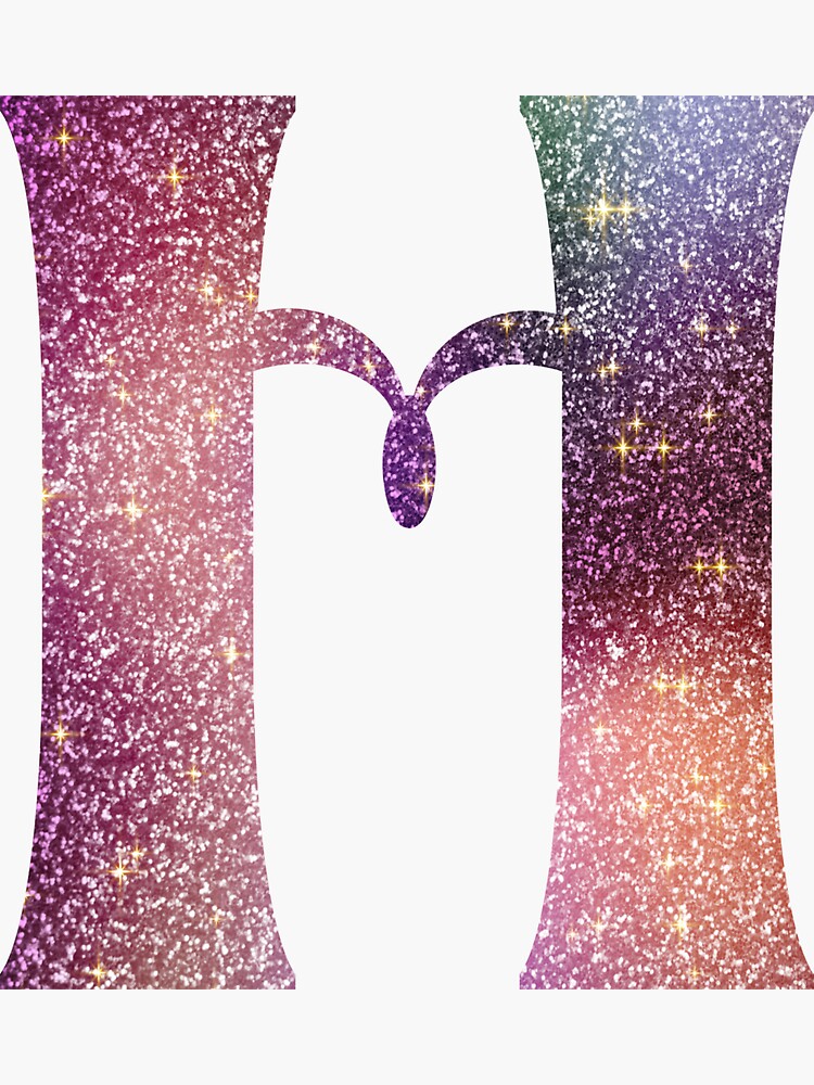 "pretty glitter galaxy colors of alphabet art of H letter" Sticker for ...
