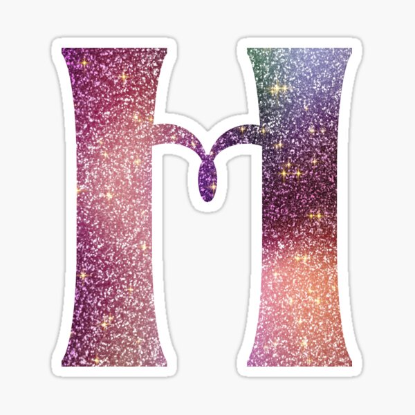 "pretty glitter galaxy colors of alphabet art of H letter" Sticker for ...