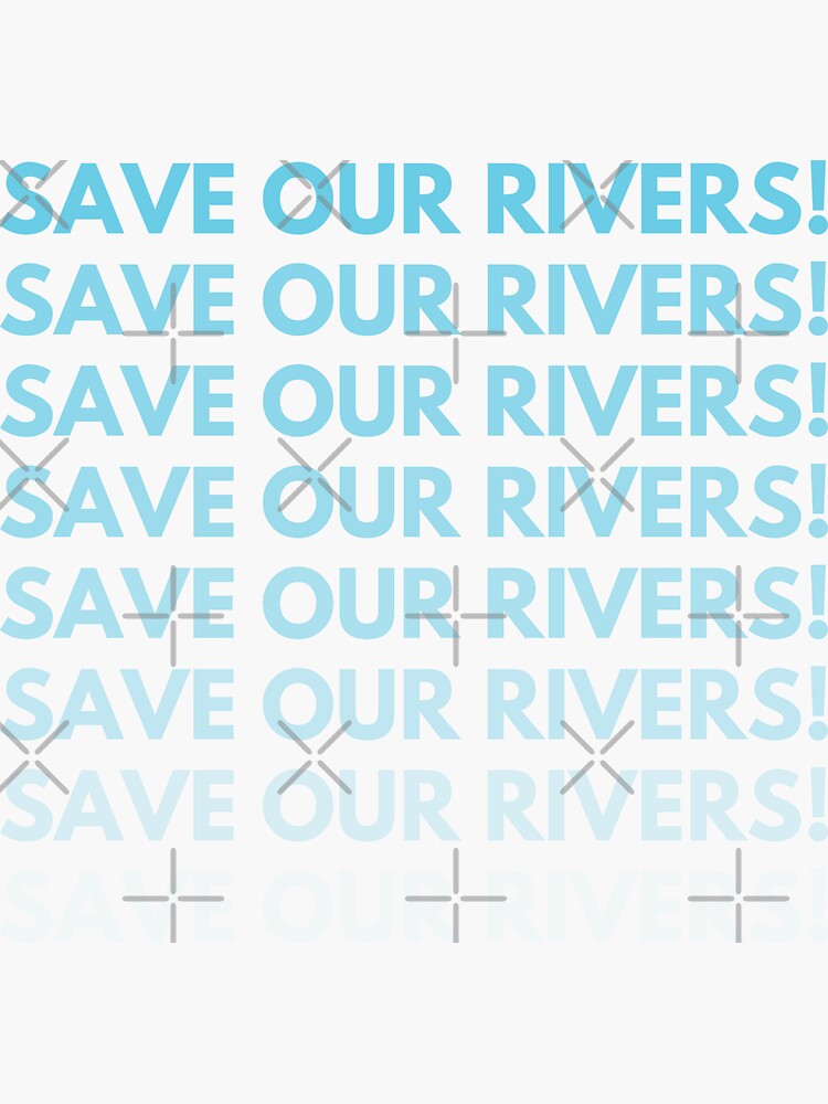 "River pollution.Save our rivers.Black and blue." Sticker for Sale by ...