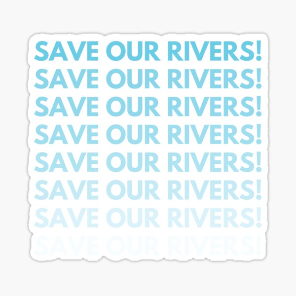 "River pollution.Save our rivers.Black and blue." Sticker for Sale by ...