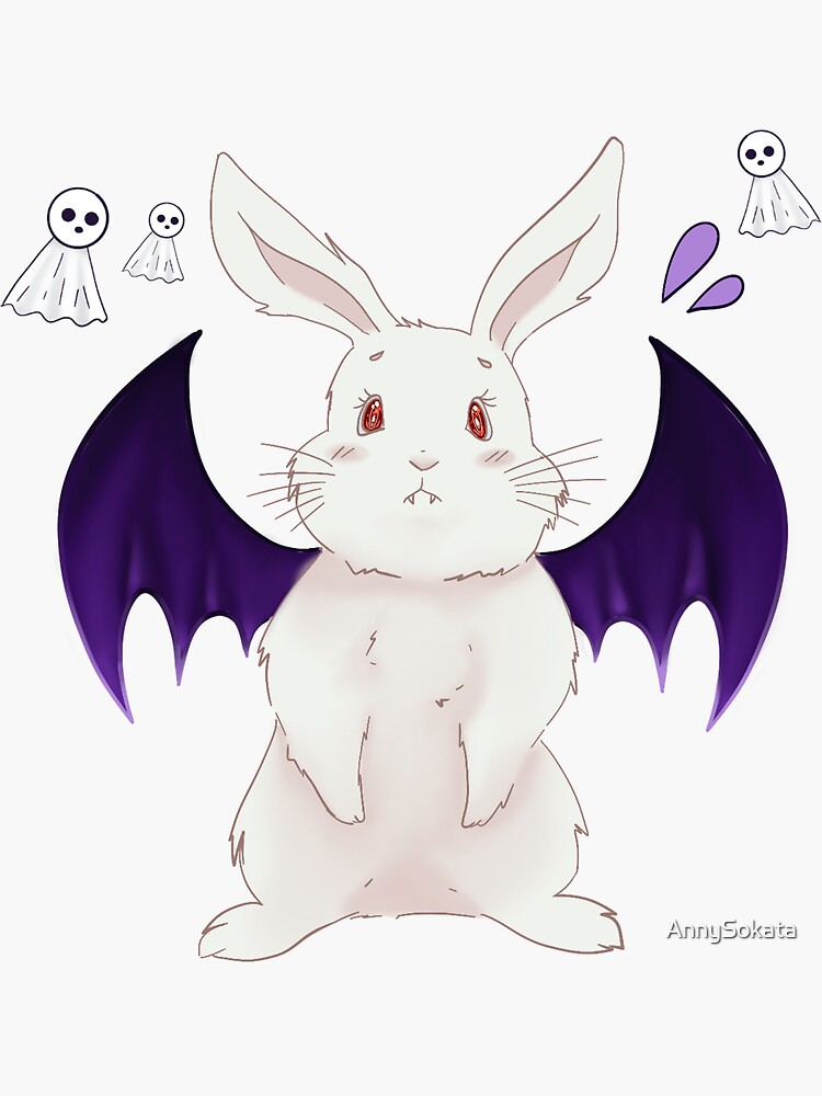 "Halloween Bunny With Ghosts" Sticker for Sale by AnnySokata | Redbubble