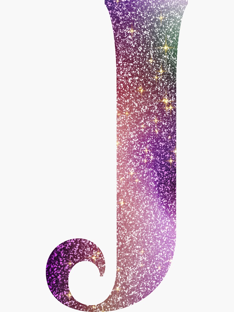 "pretty glitter galaxy colors of alphabet art of J letter" Sticker for ...