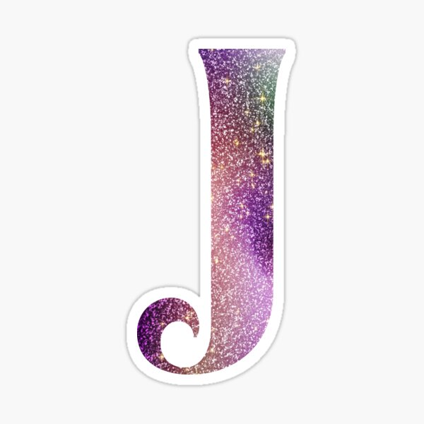 "pretty glitter galaxy colors of alphabet art of J letter" Sticker for ...