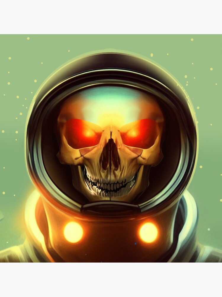 "Space Skull Vintage Skeleton Bones Illustration Artwork " Sticker for ...