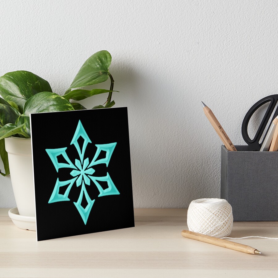 "Genshin Impact Symbol Element Cryo Ice – Snezhnaya - 3D Vibrant ...