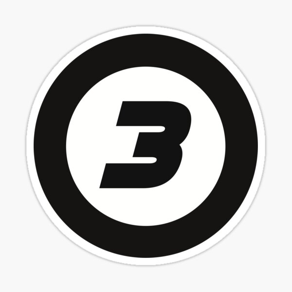 "Number 3 in black and white circle" Sticker for Sale by maywinterfox ...
