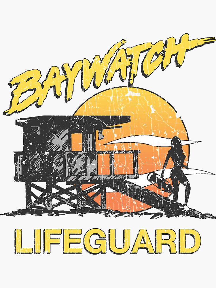 Baywatch Lifeguard Sunset 1989 Sticker For Sale By Deweymiller