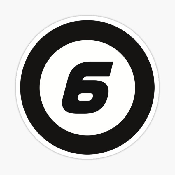 " Number 6 in black and white circle" Sticker for Sale by maywinterfox ...