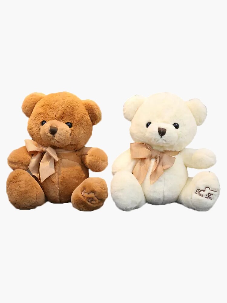 "cute matching stuffed bears " Sticker for Sale by StylerIron | Redbubble