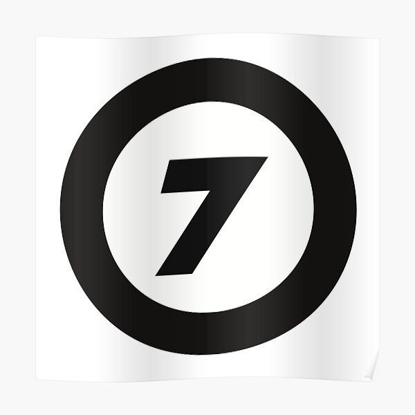 Póster «Número 7 en círculo blanco y negro» de maywinterfox | Redbubble
