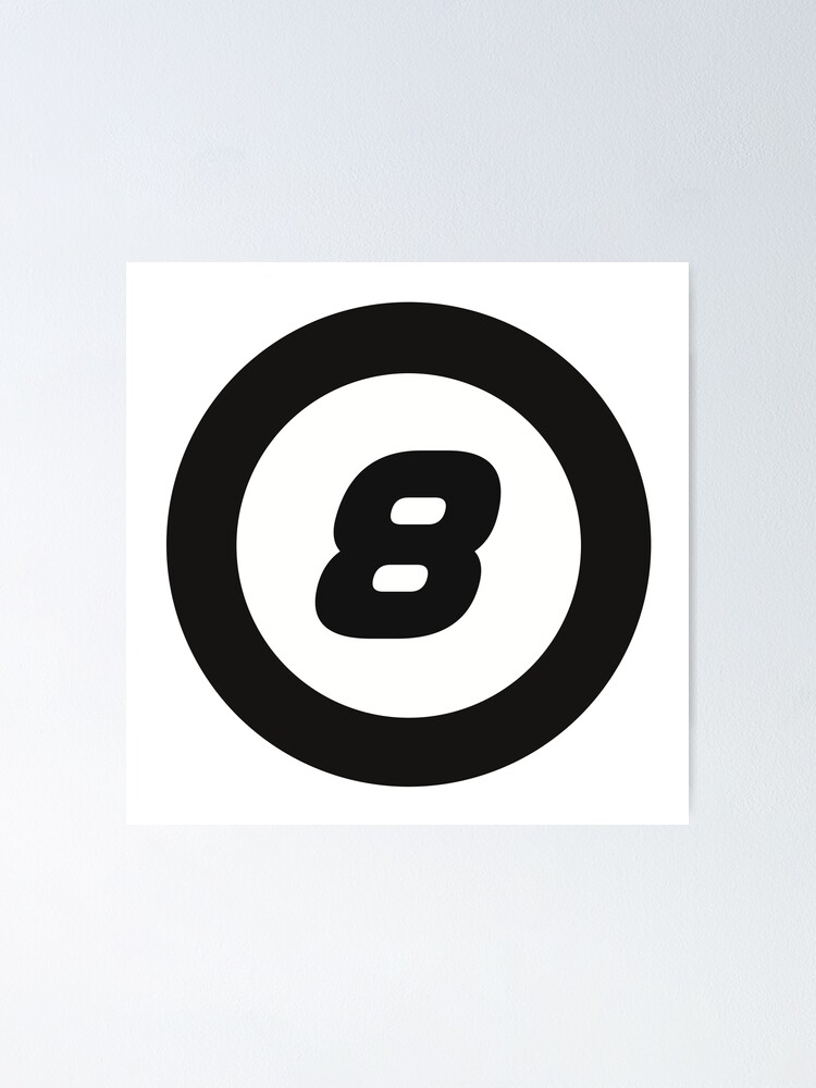 Póster «Número 8 en círculo blanco y negro» de maywinterfox | Redbubble