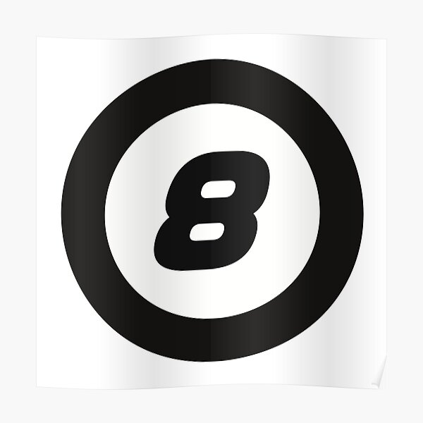Póster «Número 8 en círculo blanco y negro» de maywinterfox | Redbubble
