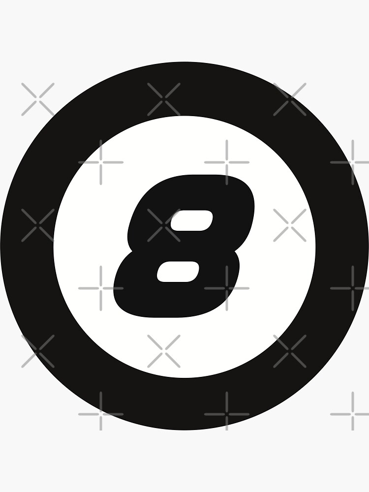 Pegatina «Número 8 en círculo blanco y negro» de maywinterfox | Redbubble