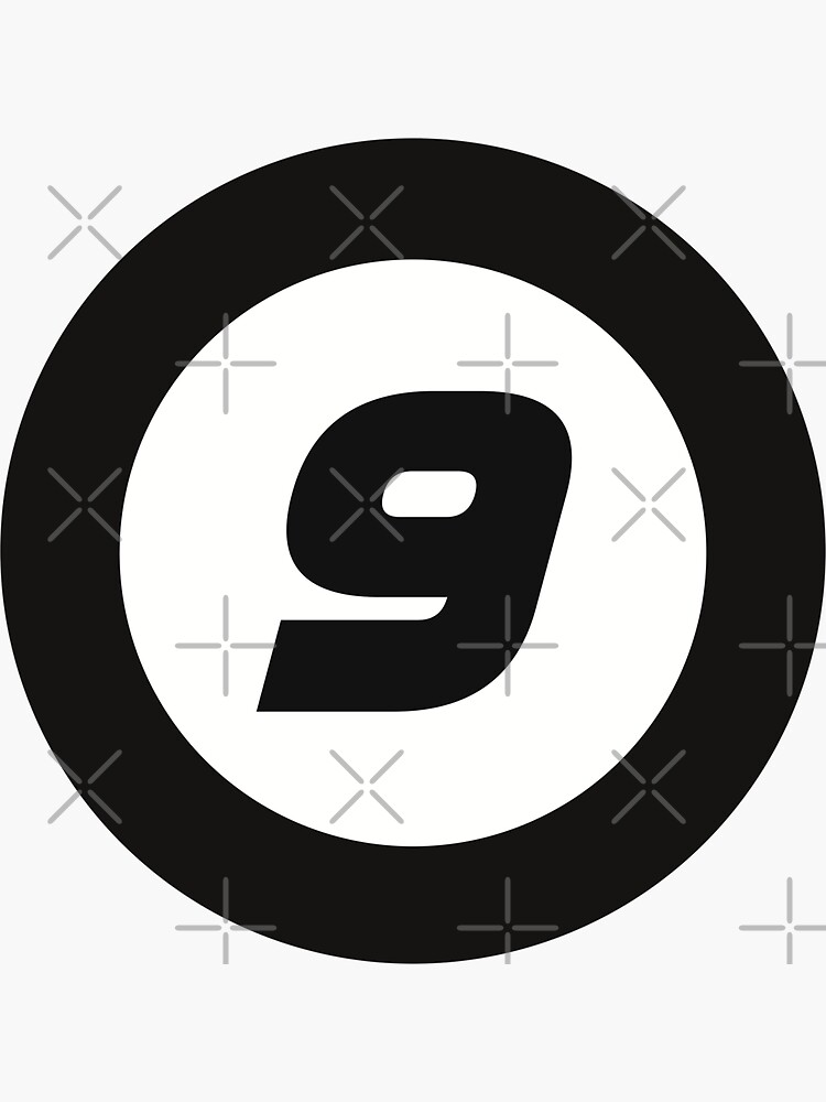 "Number 9 in black and white circle" Sticker for Sale by maywinterfox ...