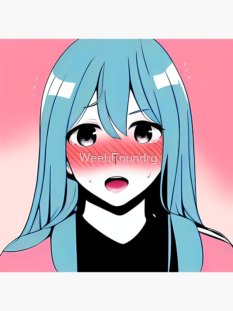 "Anime girl blushing at the camera" Sticker for Sale by WeebFoundry ...