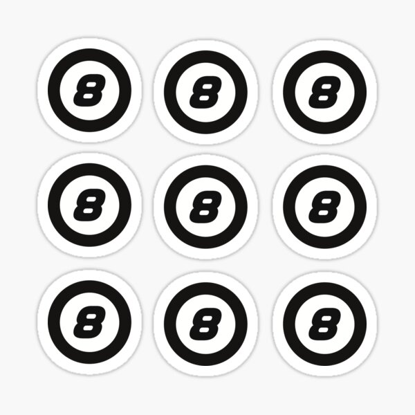 "number 8 in black and white circle pack" Sticker for Sale by ...