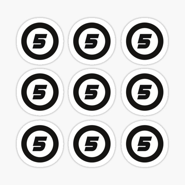 " number 5 in black and white circle pack" Sticker for Sale by ...