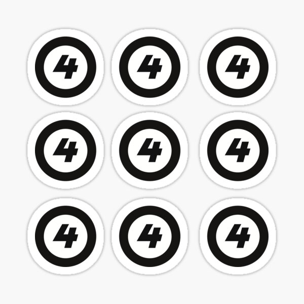 "number 4 in black and white circle pack" Sticker for Sale by ...