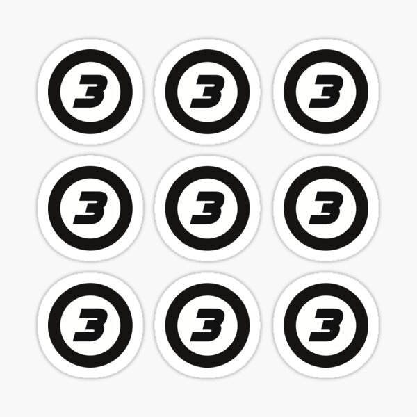 "number 3 in black and white circle pack" Sticker for Sale by ...