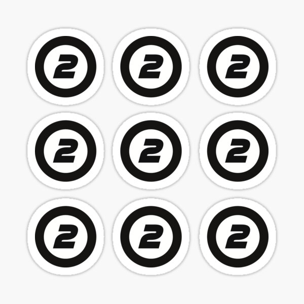 "number 2 in black and white circle pack" Sticker for Sale by ...