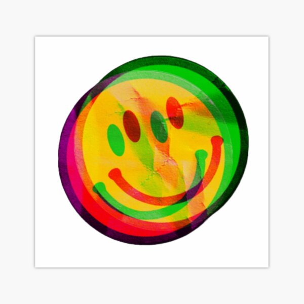 "Rave smiley face " Sticker for Sale by Noizeeart | Redbubble