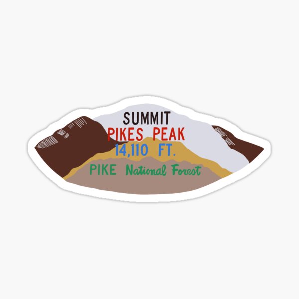 "Pikes peak summit sign " Sticker for Sale by Molly-Olly | Redbubble