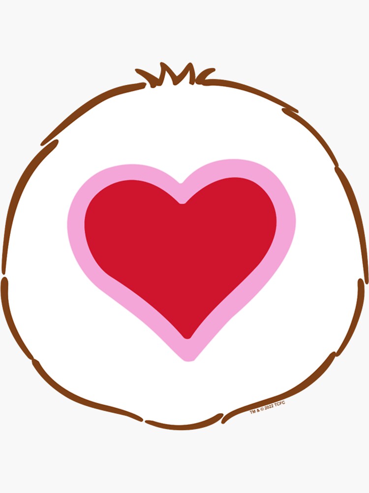 "Care Bears Tenderheart Bear Belly Badge" Sticker for Sale by ...