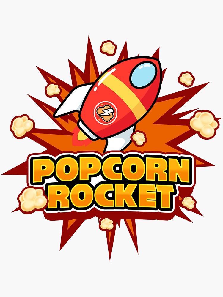 "Popcorn Rocket Logo Centered" Sticker for Sale by BattleGeekPlus ...