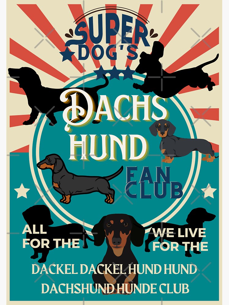 "The Dachshund Club - The dachshund's fan club" Sticker for Sale by ...