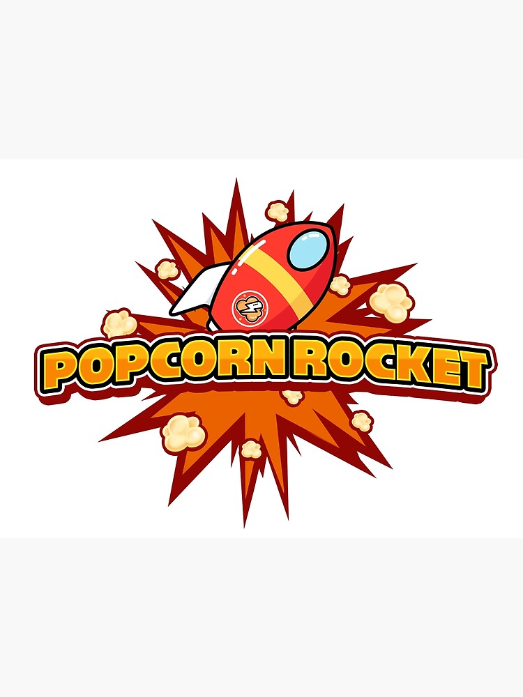"Popcorn Rocket Logo Flat Text" Poster for Sale by BattleGeekPlus | Redbubble