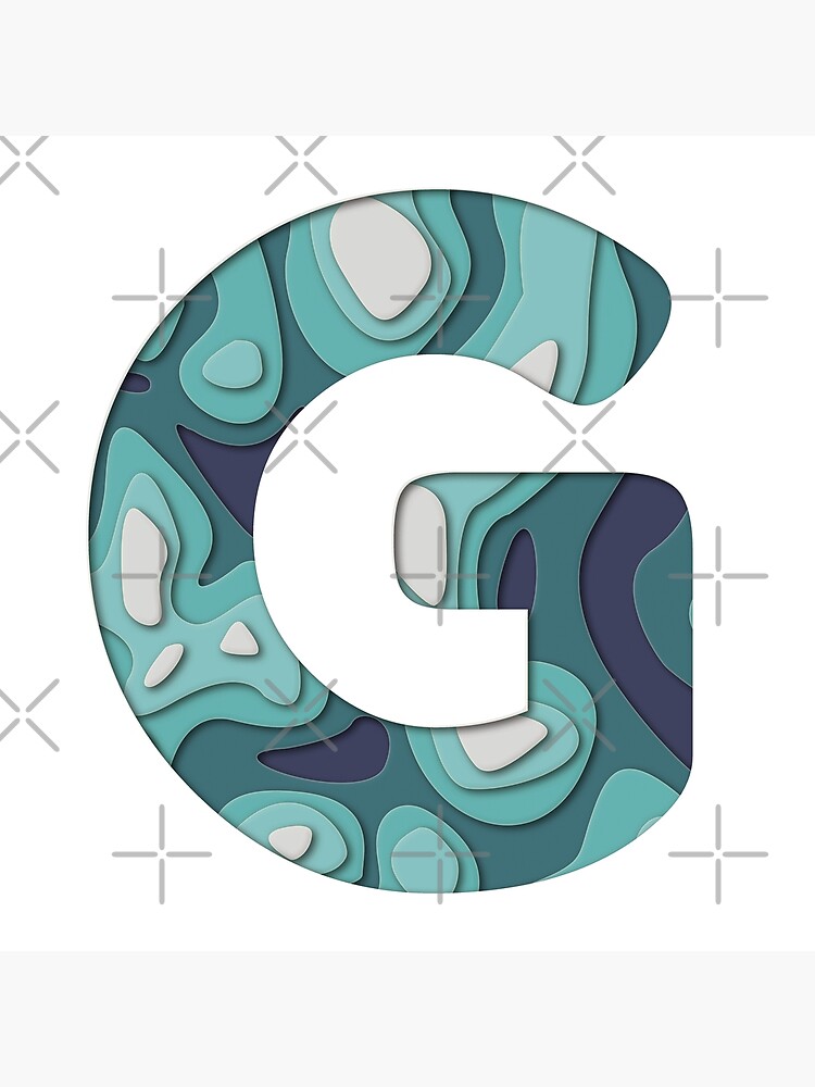 "G alphabet paper cut style,Bule and White color" Poster for Sale by ...