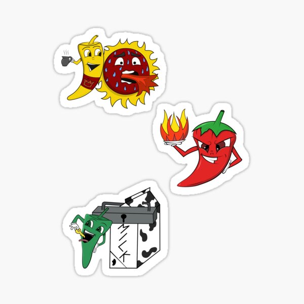 "Spicy Hot Peppers Sticker Pack" Sticker for Sale by DPSCreations ...