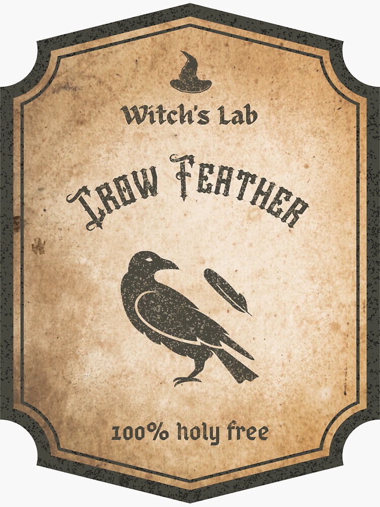 "Crow Feather Halloween Label Light Vertical" Sticker for Sale by Sense ...