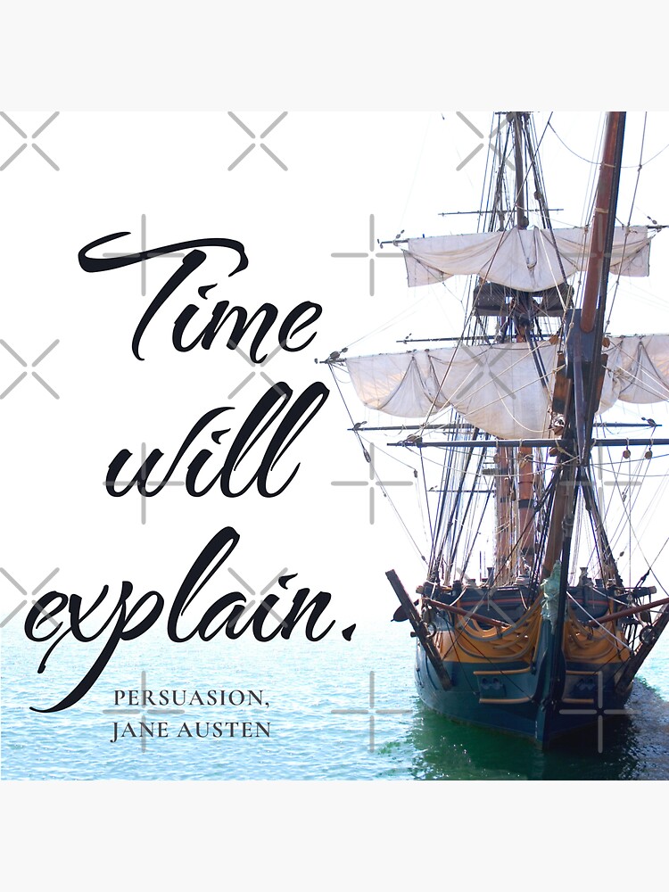 "Time will explain | Jane Austen Quote" Sticker for Sale by ...