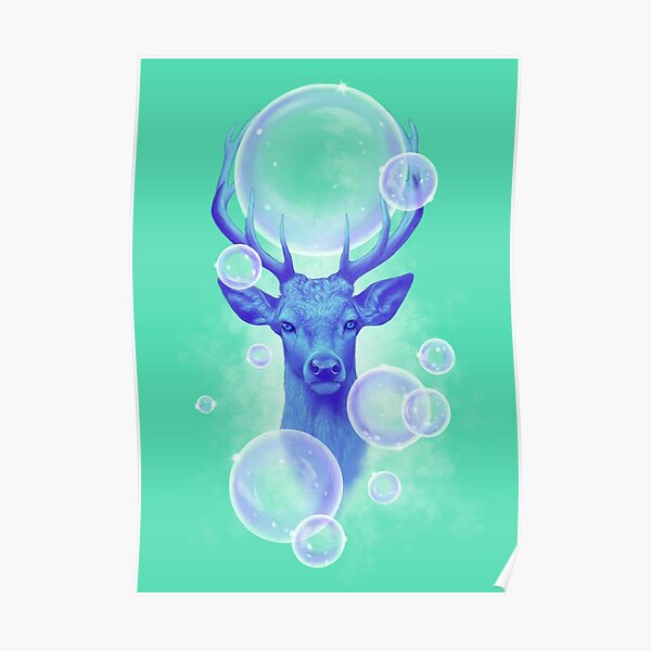 "Bubble Deer" Poster by Atarial | Redbubble