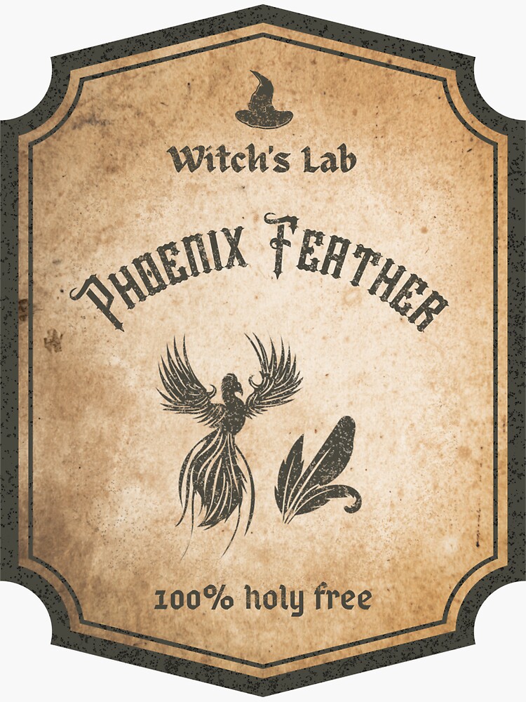 "Phoenix Feather Halloween Label Light Vertical" Sticker for Sale by ...