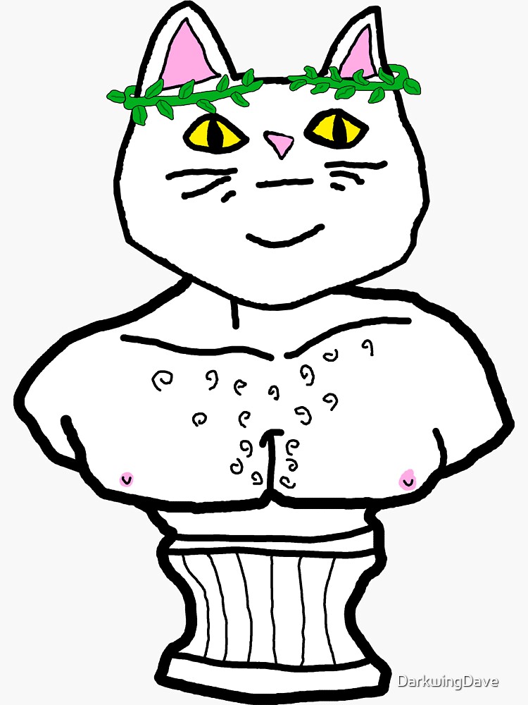 Cat God Bust Sticker For Sale By Darkwingdave Redbubble