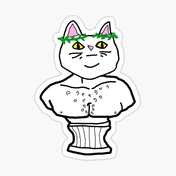 Cat God Bust Sticker For Sale By Darkwingdave Redbubble