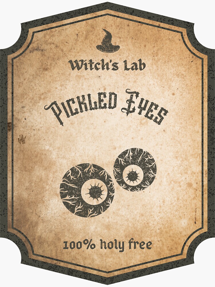 "Pickled Eyes Halloween Label Light Vertical" Sticker for Sale by Sense ...