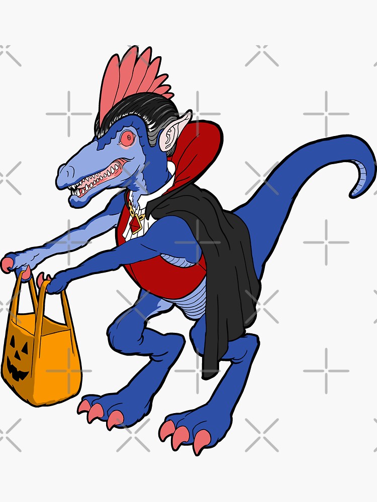 "Dracula Raptor - Vampire Dinosaur" Sticker for Sale by BrettsDrawings ...