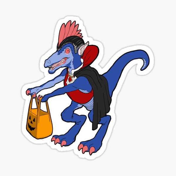 "Dracula Raptor - Vampire Dinosaur" Sticker for Sale by BrettsDrawings ...