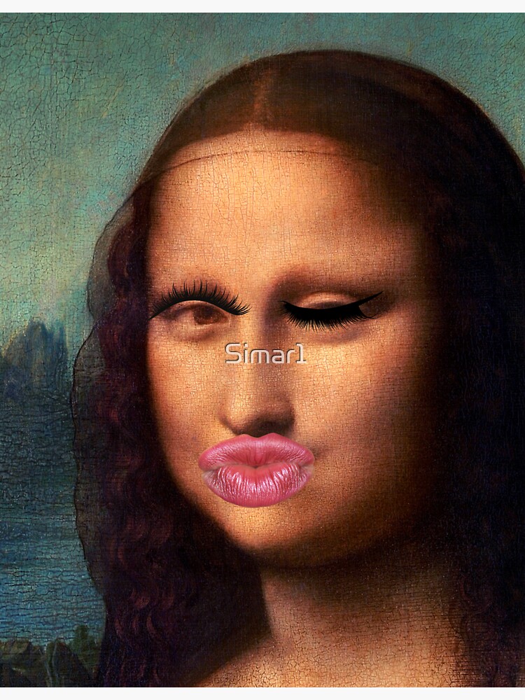 "Mona Lisa selfie" Sticker for Sale by Simar1 | Redbubble