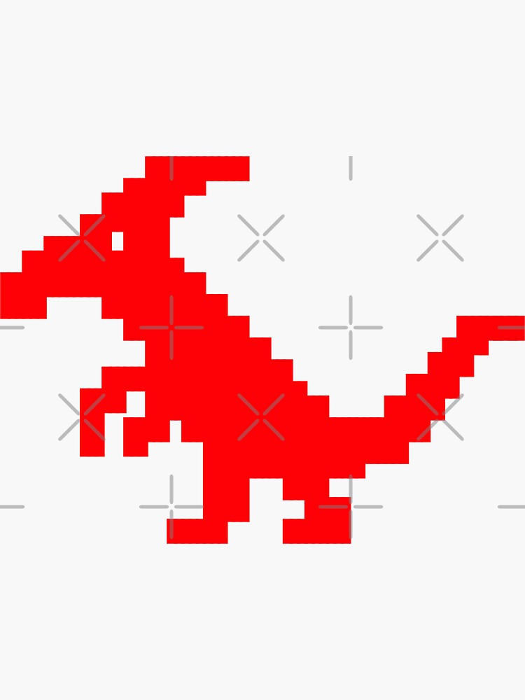 "8-bit Parasaurolophus Dinosaur - Neon" Sticker for Sale by ...
